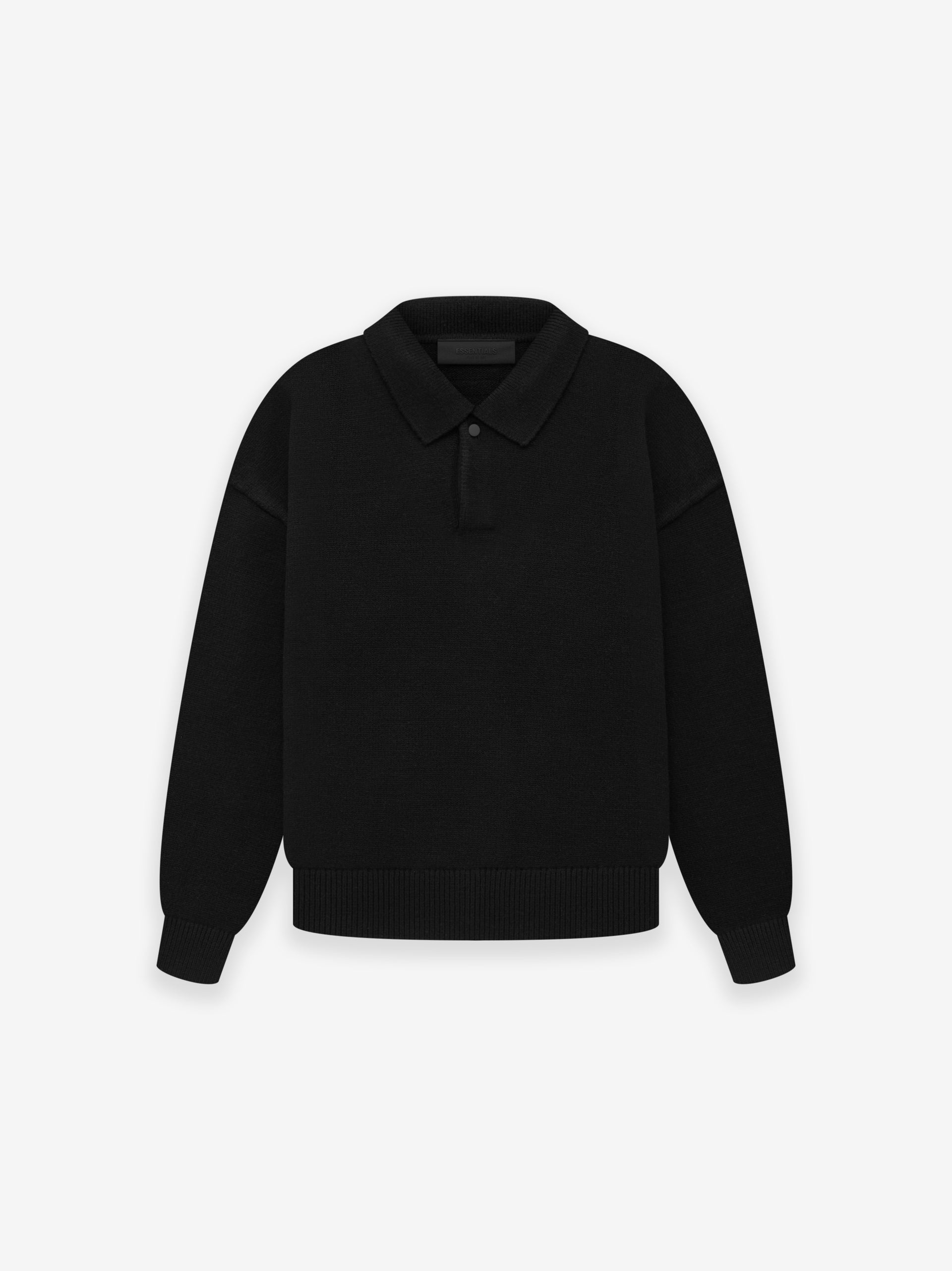 ESSENTIALS Essentials Knit Polo in Jet Black | Fear of God