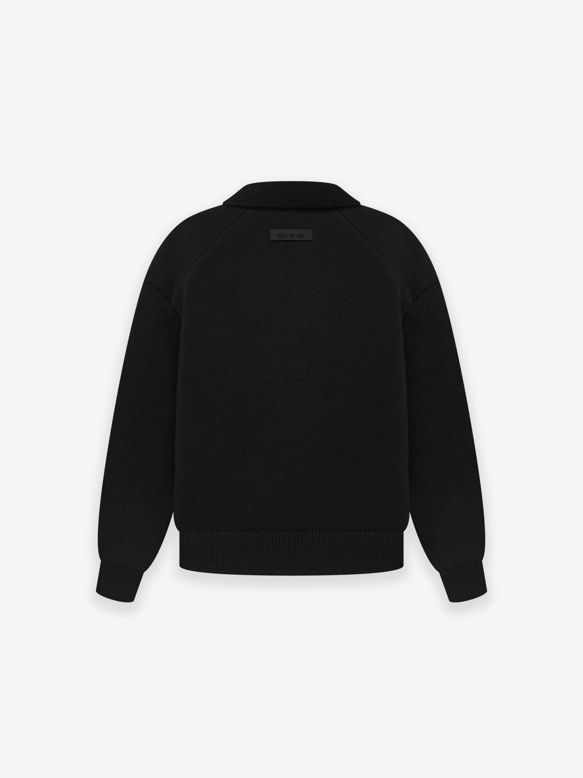 ESSENTIALS Essentials Knit Polo in Jet Black | Fear of God