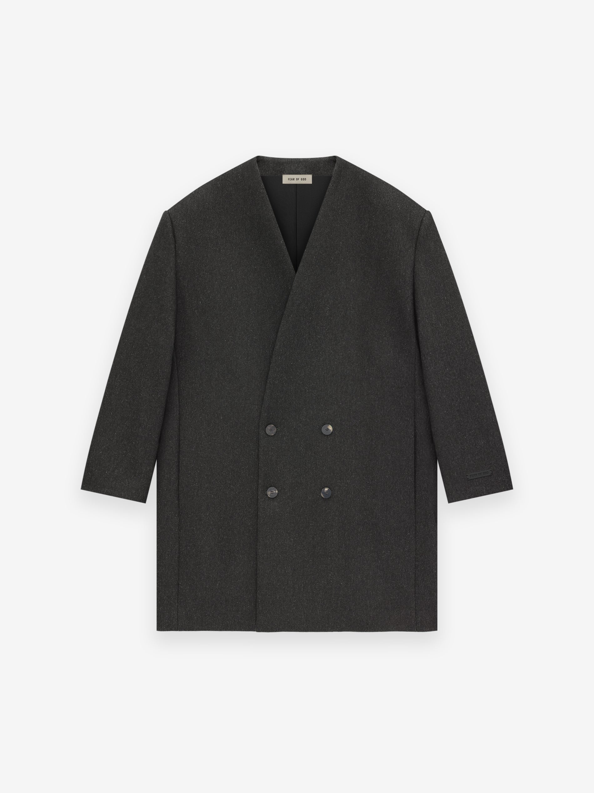 Military Wool Long Relaxed Lapelless Blazer | Fear of God