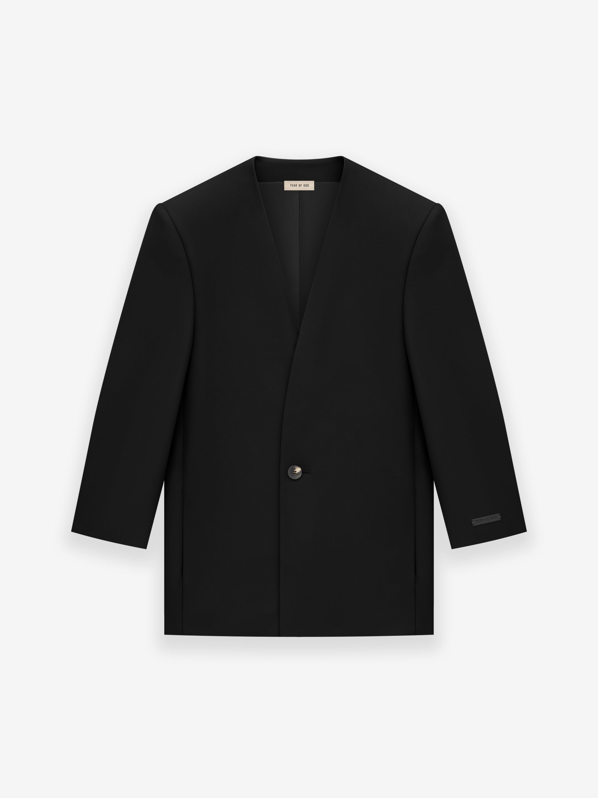 Wool Gabardine Lapelless Suit Jacket | Fear of God